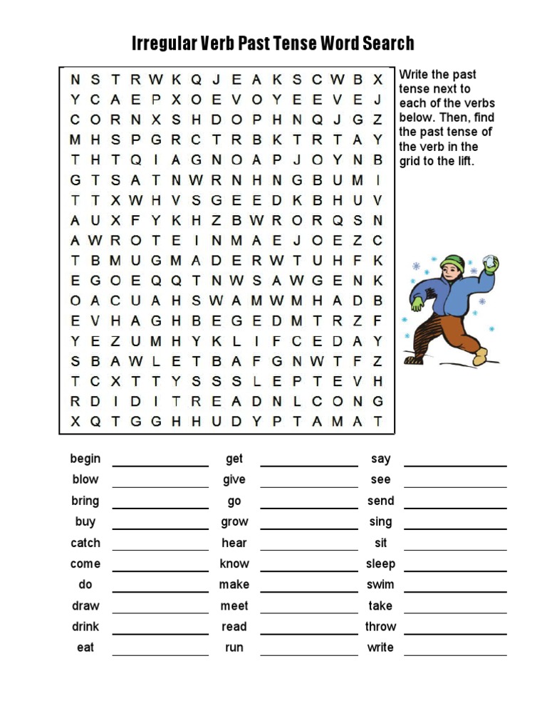 Irregular Verbs Word Search | PDF