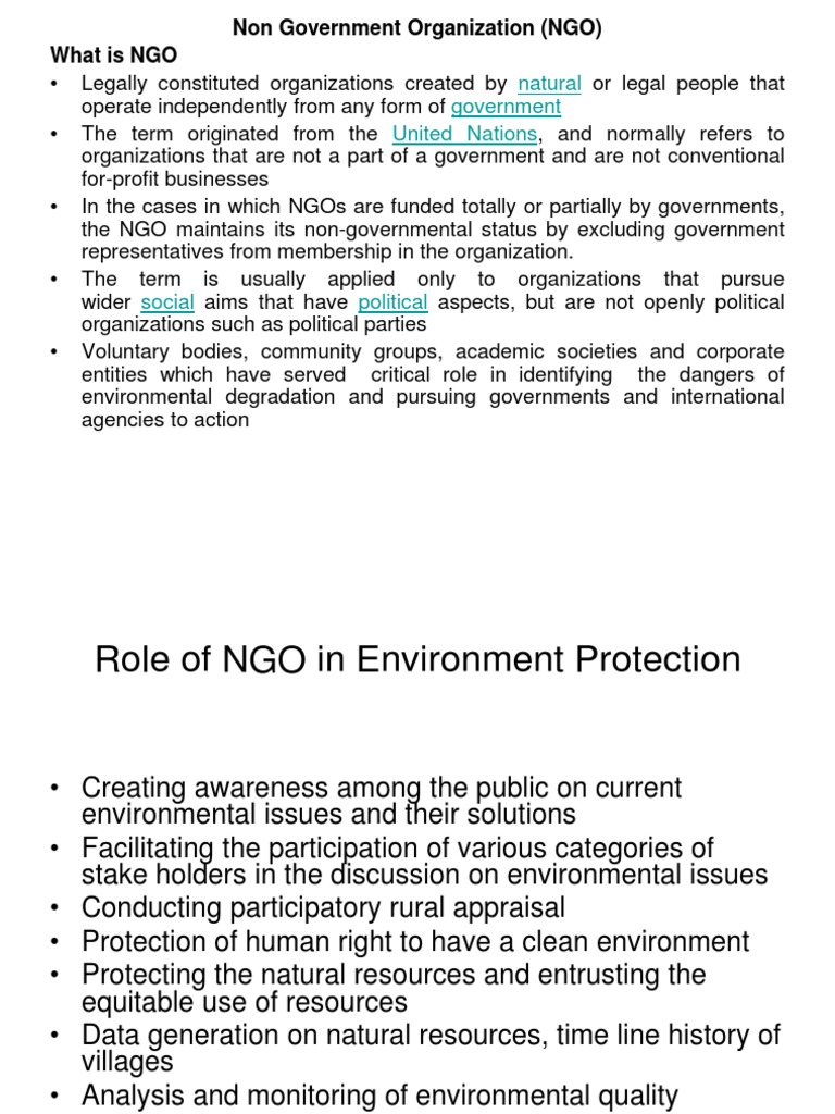 ROLE OF ngo | Non Governmental Organization | Environmentalism