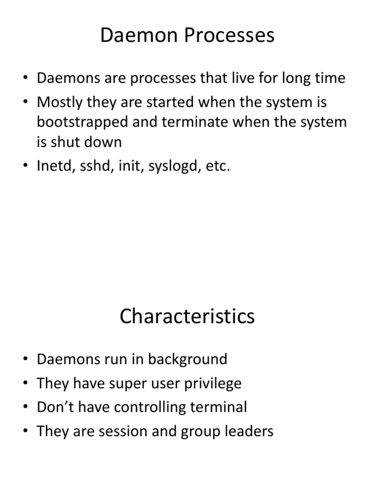 Daemon Processes | PDF | Process (Computing) | Computer Programming