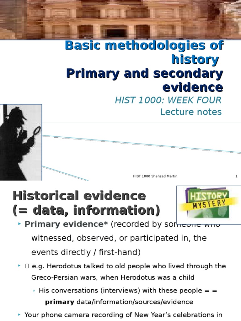 Basic Methodologies of History | PDF | Witness | Bias