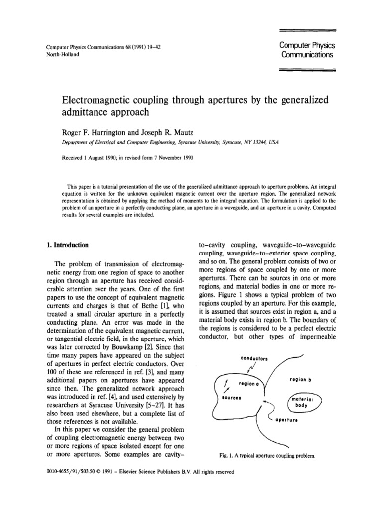 Aperture Coupling - Harrington | PDF | Magnetic Field | Waveguide
