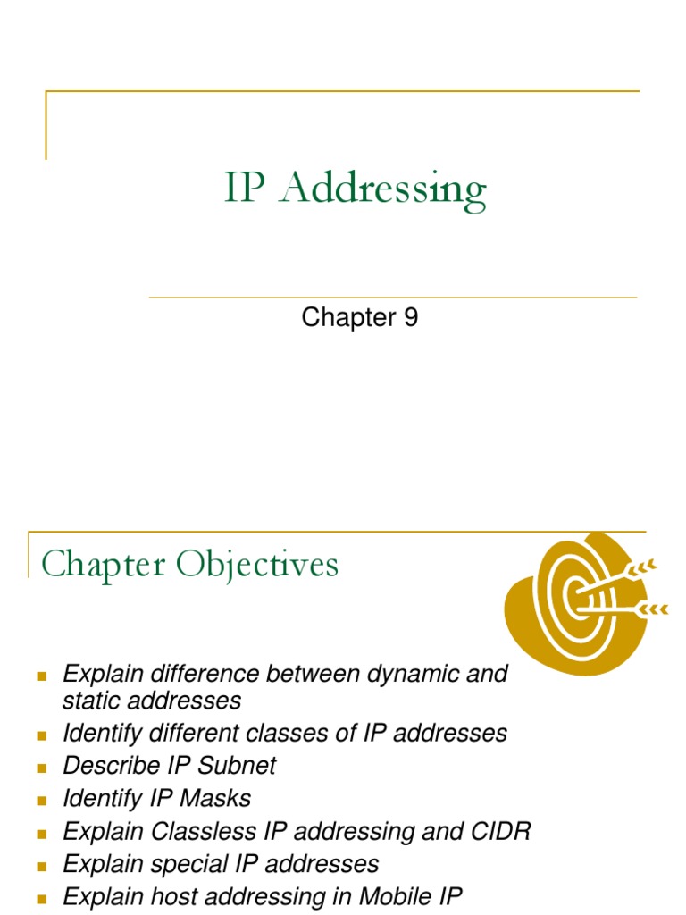 Chapter 9 IP Addressing | PDF | Ip Address | Computer Network
