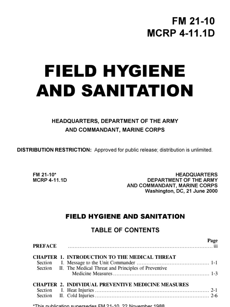 Army - fm21 10 - Field Hygiene and Sanitation | PDF | Sexually ...
