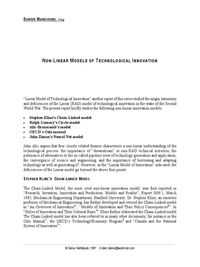 05 Non Linear Models | PDF | Innovation | Research And Development
