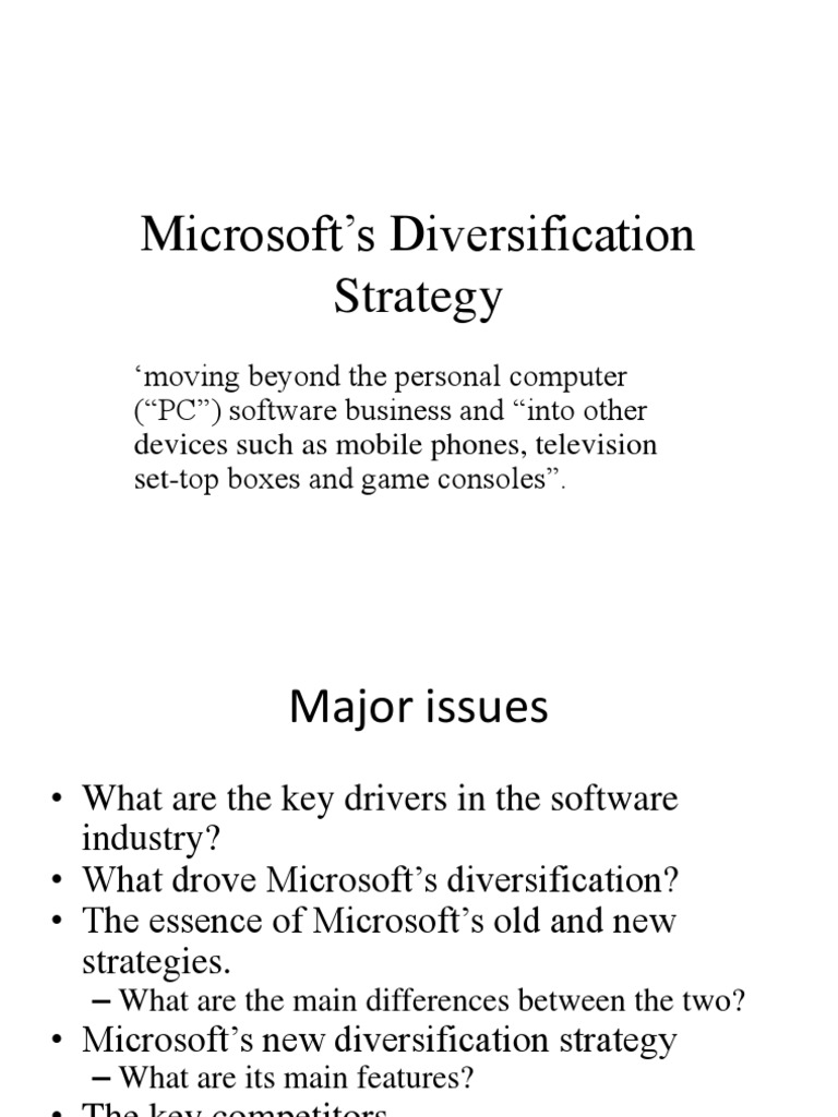 Microsoft's Diversification Strategy | PDF | Microsoft | Dos