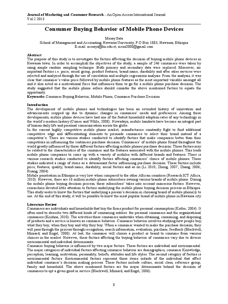 Consumer Buying Behavior of Mobile Phone Devices | PDF | Consumer ...