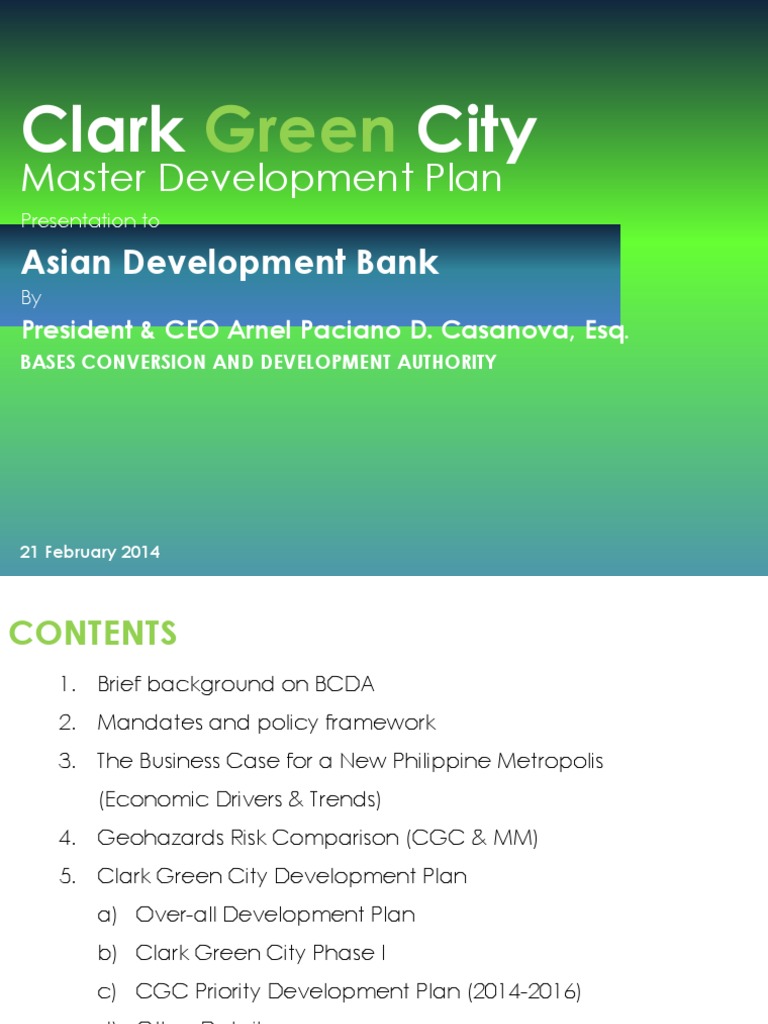Clark Green City Project: Master Development Plan | PDF | Metro Manila ...