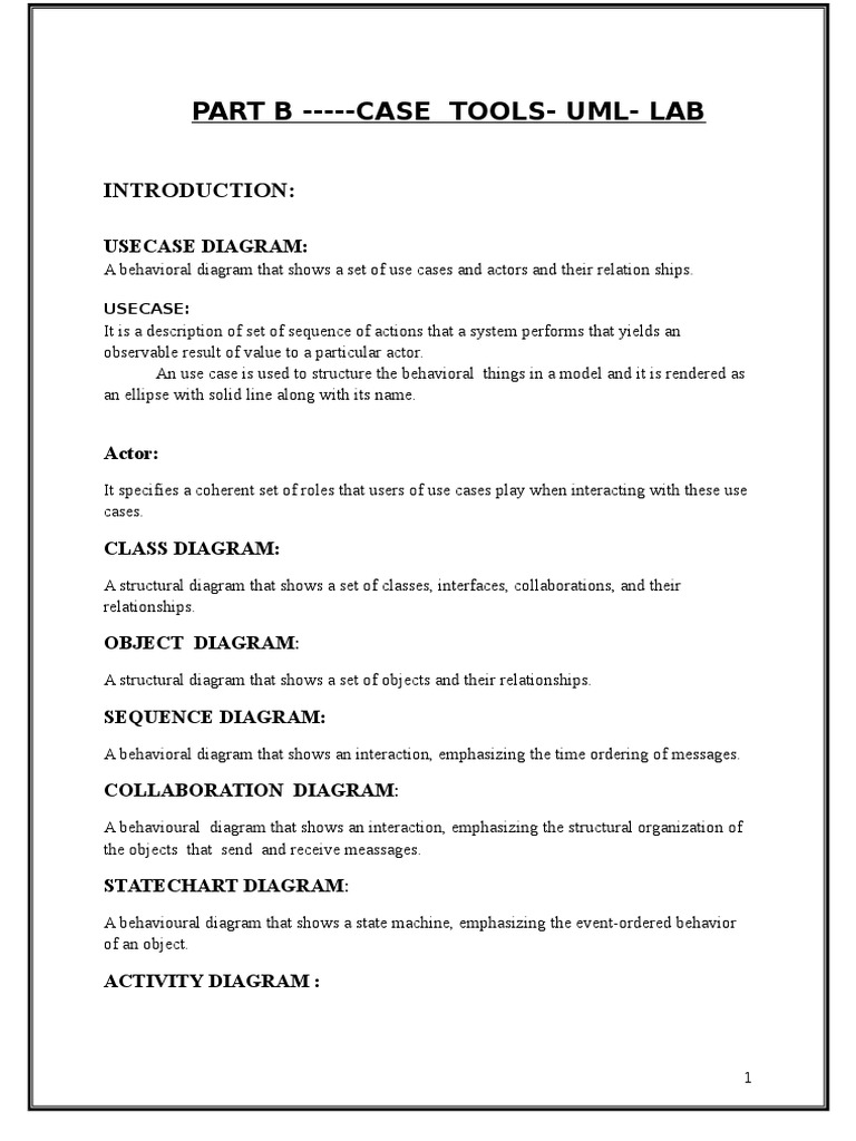 Part B - Case Tools-Uml - Lab: Usecase Diagram | Download Free PDF | Personal Identification ...