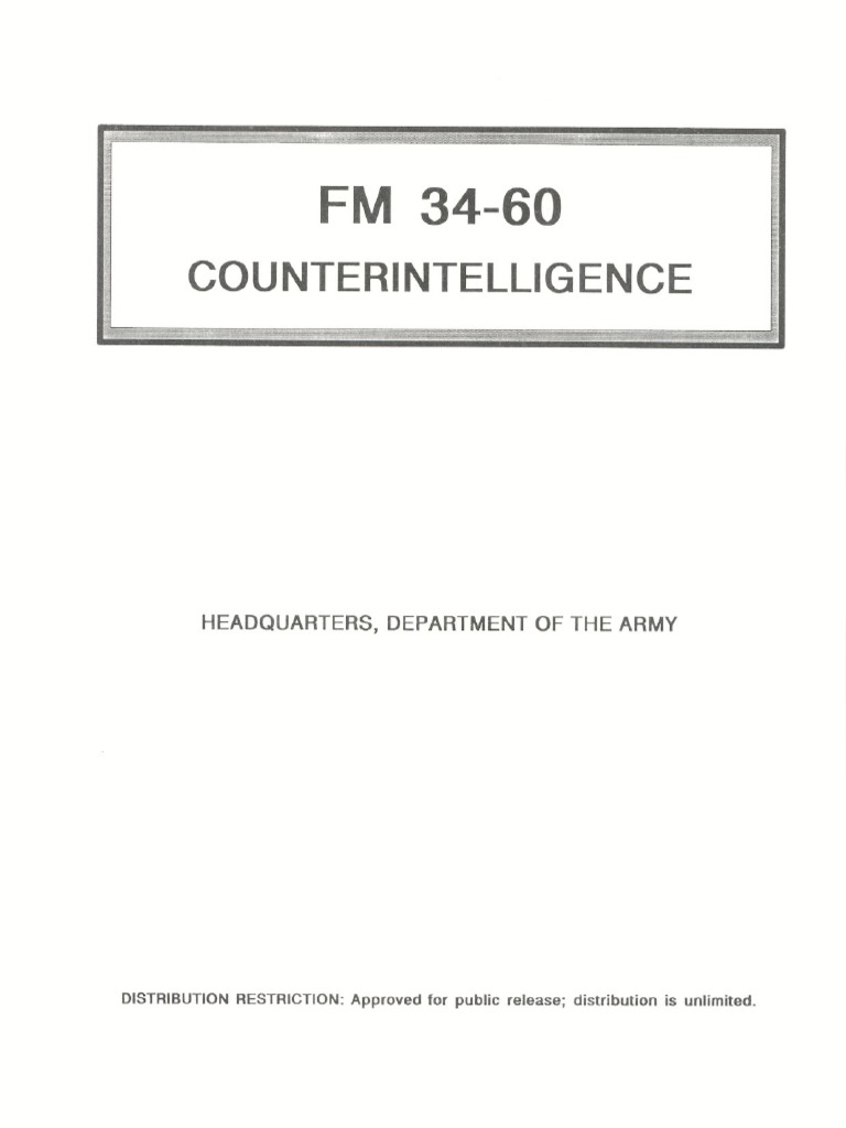 Counterintelligence Field Manual FM 34-60 | PDF