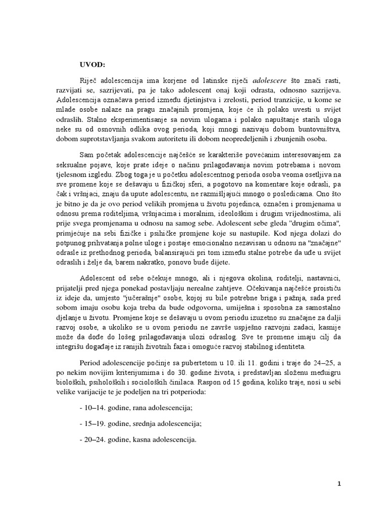 Adolescencija | PDF