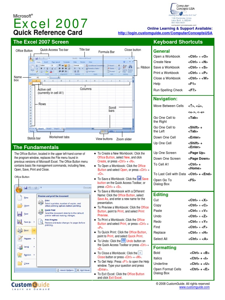 Excel 2007 QR A PDF | PDF | Microsoft Excel | Graphical User Interfaces