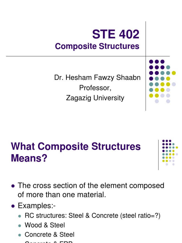 Composite Structures: Dr. Hesham Fawzy Shaabn Professor, Zagazig ...