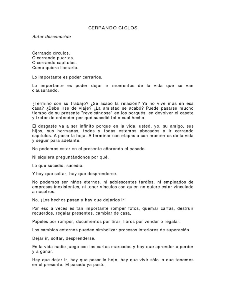 Cerrando Ciclos | PDF | Gratitud | Sicología