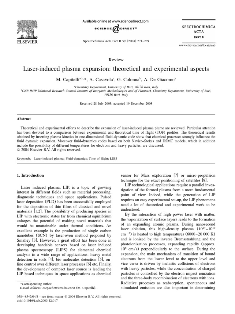 Review LIBS | PDF | Gases | Plasma (Physics)