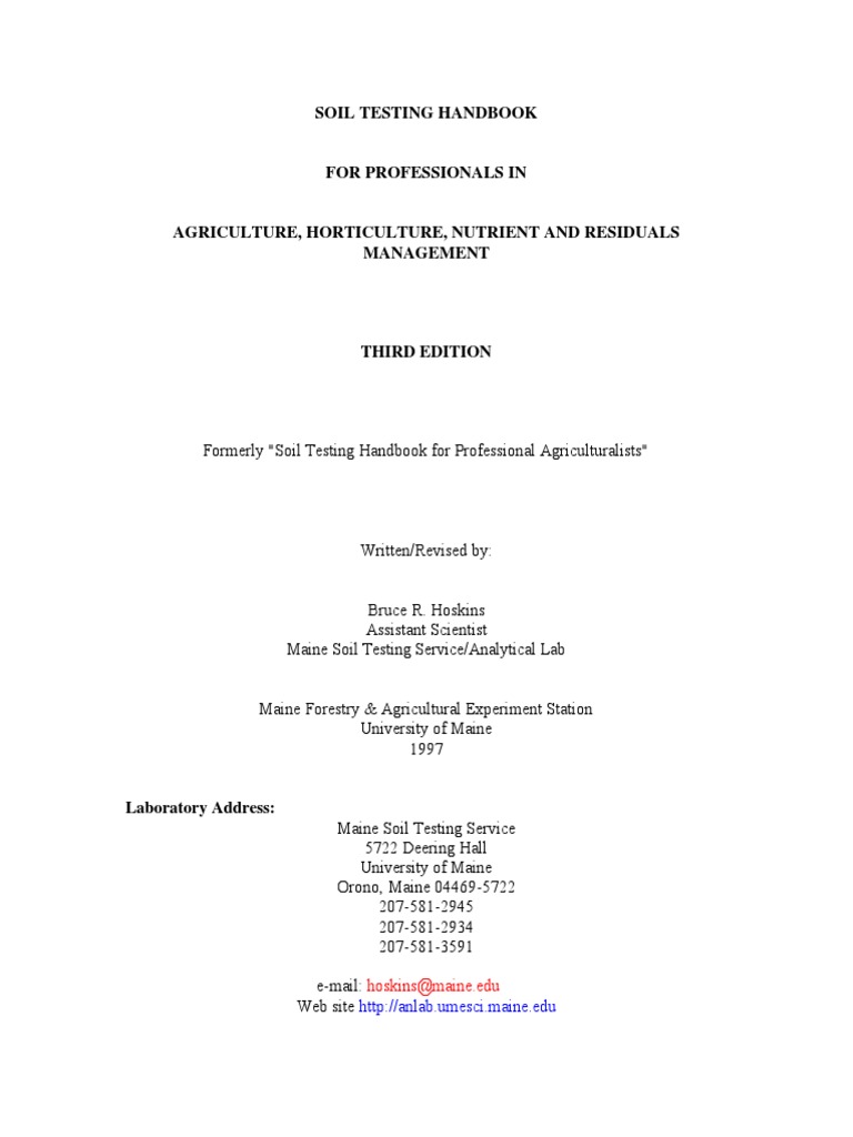 Handbook | PDF | Soil | Ph