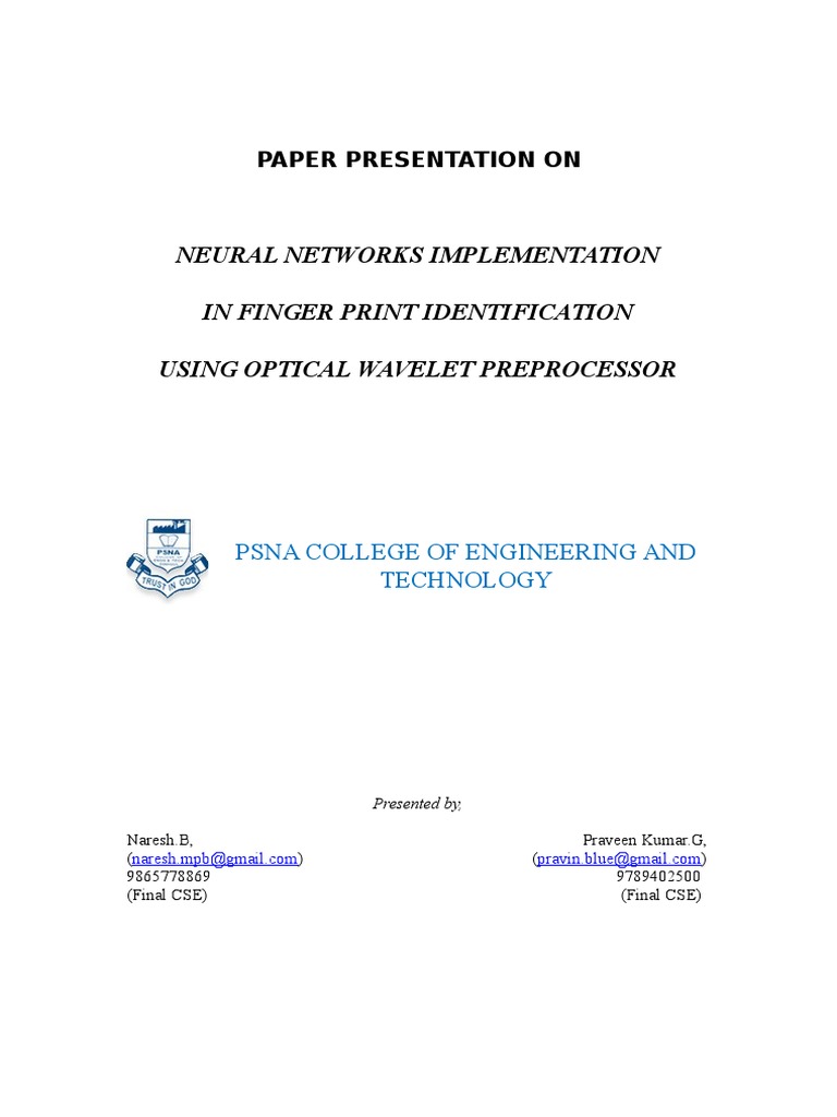 Neural Networks Paper | PDF | Wavelet | Artificial Neural Network