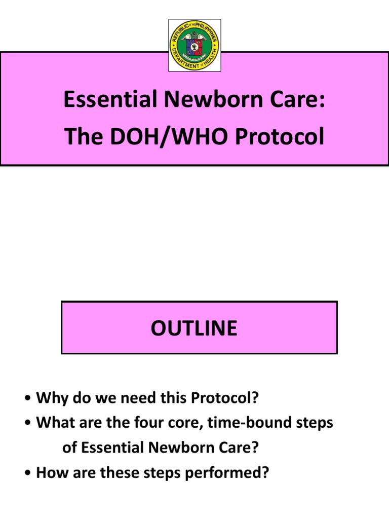 Essential Newborn Care: The DOH/WHO Protocol | PDF | Infants ...