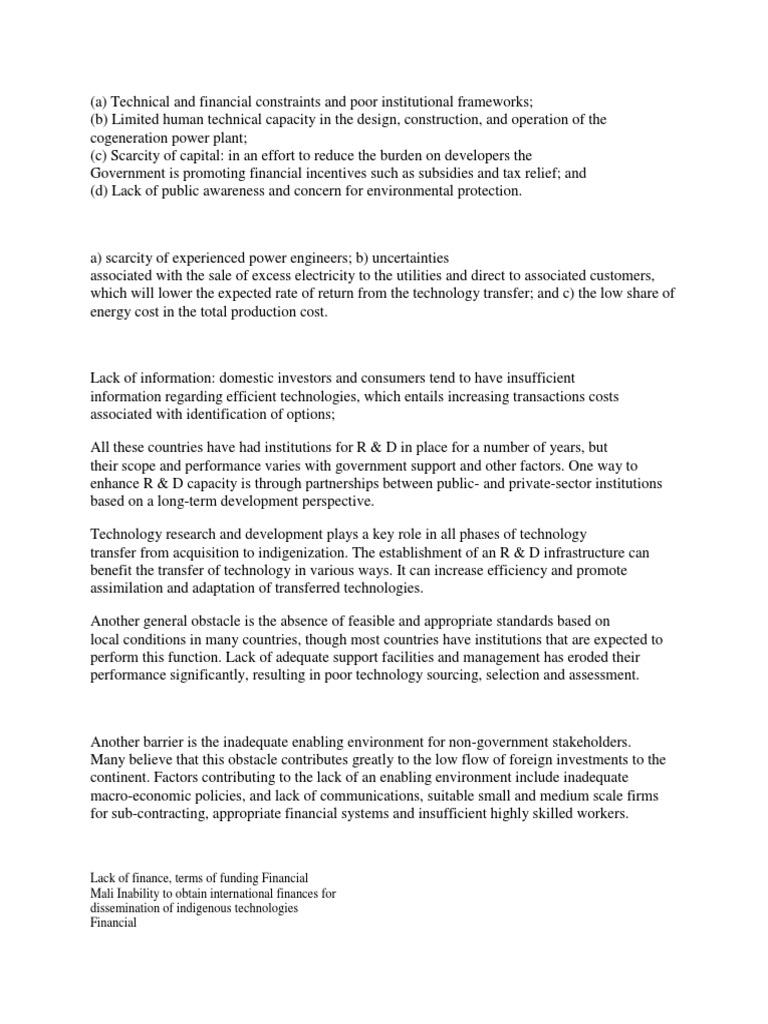 Barriers to Technology Transfer in Development | PDF | Research And ...