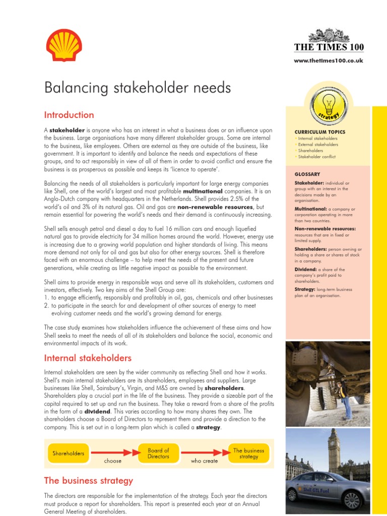 Shell Case Study | PDF | Royal Dutch Shell | Stakeholder (Corporate)