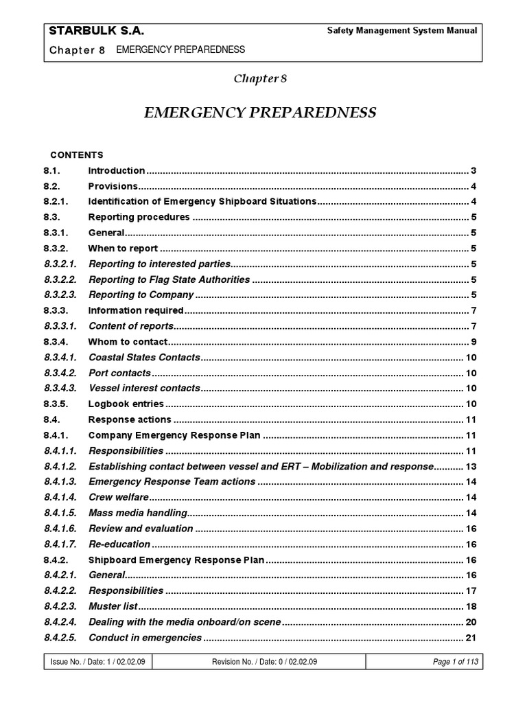 Emergency Preparedness on Cargo Vessels | PDF | Emergency | Ships