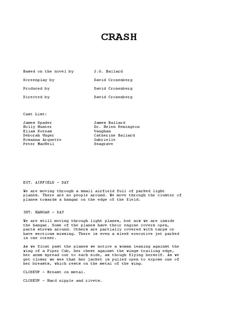Crash (Film Script) | Download Free PDF | Traffic | Seat Belt