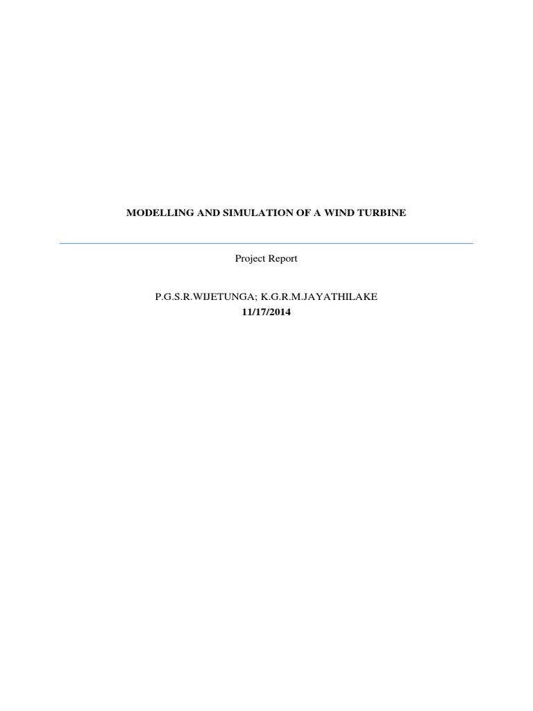 Simulation of A Wind Turbine | PDF | Turbine | Wind Power