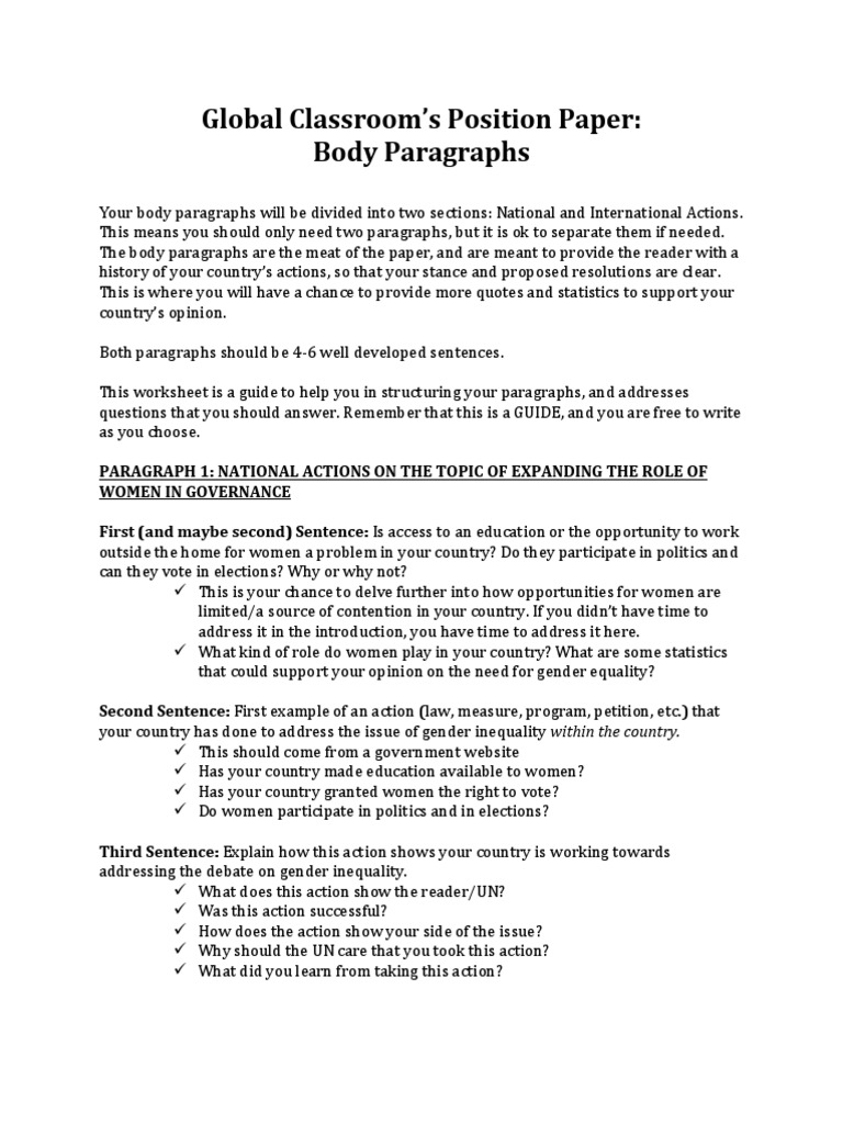 Position Paper Body Paragraphs | PDF | Gender | Gender Studies