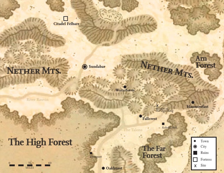Forgotten Realms Silver Marches Map With Fallcrest | PDF