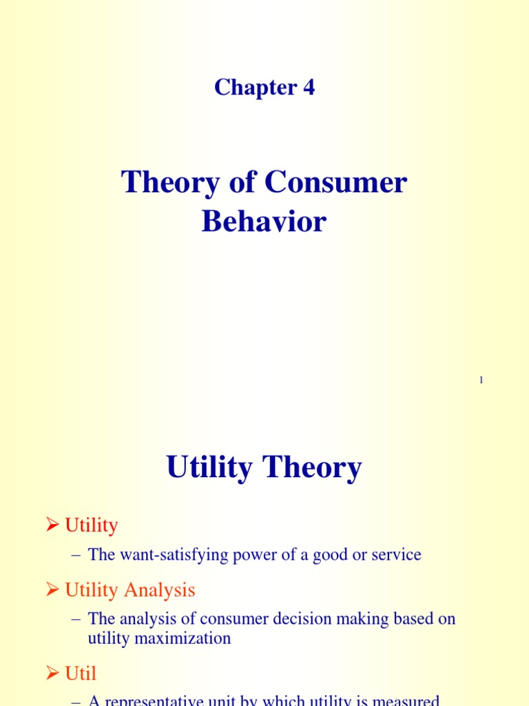 Theory of Consumer Behavior | PDF | Utility | Demand Curve