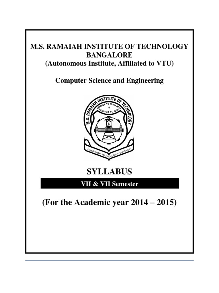 Msrit 7-8 Sem Syllabus Book | PDF | Computer Graphics | Service ...