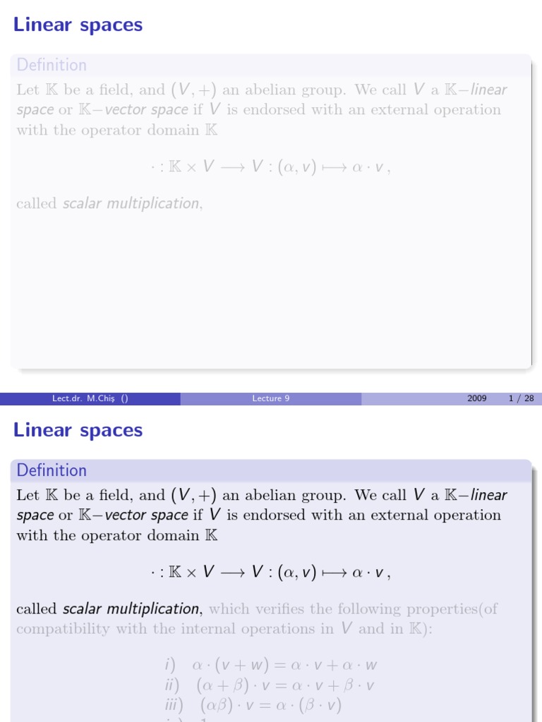 Linear Spaces Pdf Eigenvalues And Eigenvectors Basis Linear Algebra