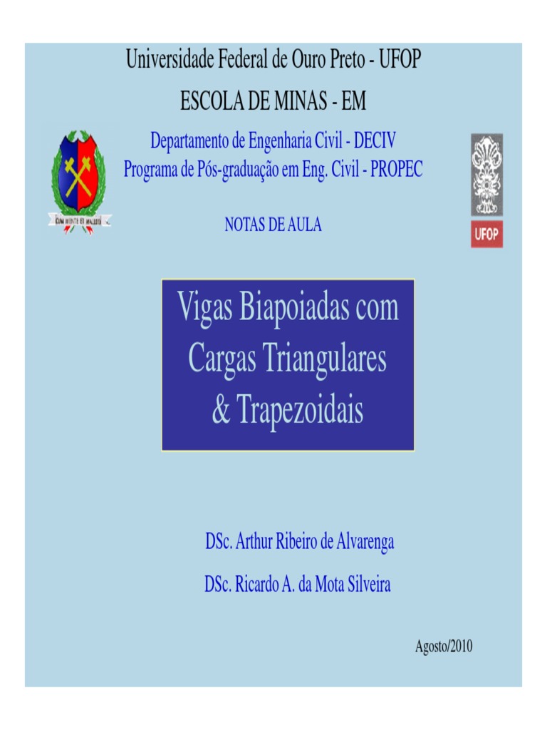 Vigas Biapoiadas Com Cargas Triangulares e Trapezoidais | PDF