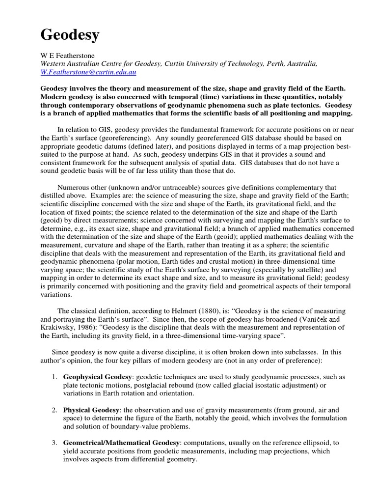 Geodesy PDF | PDF | Geodesy | Map