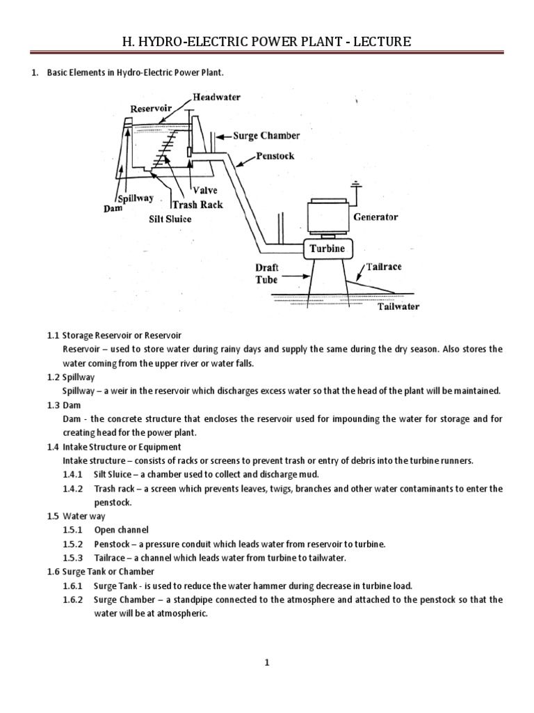 H. Hydro-Electric Power Plant - Lecture | PDF | Hydroelectricity | Turbine