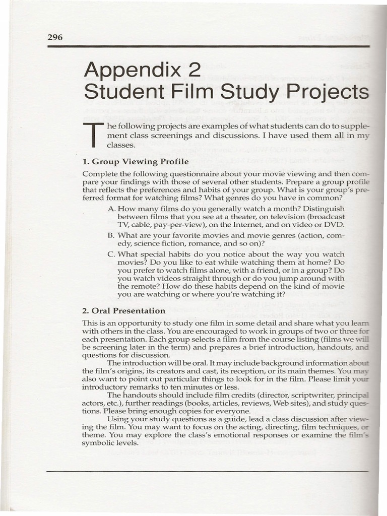 Film Projects | Download Free PDF | Filmmaking | To Kill A Mockingbird