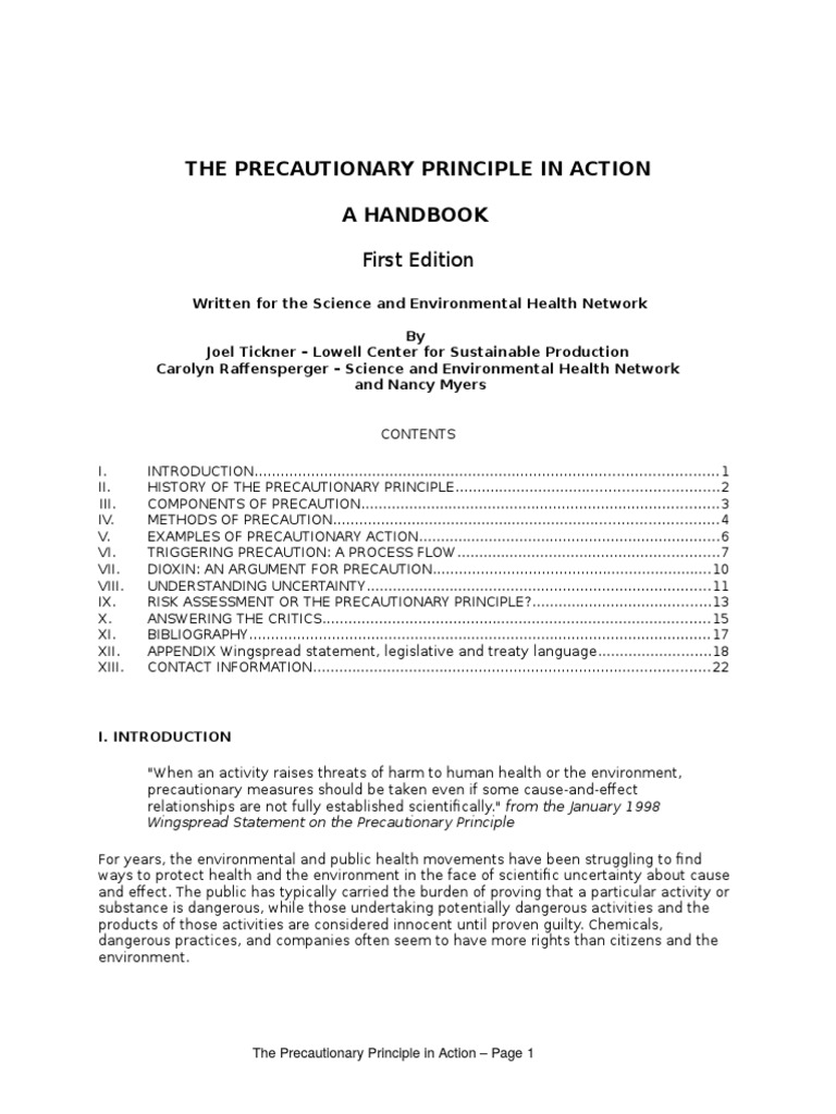 The Precautionary Principle in Action | PDF | Polychlorinated ...