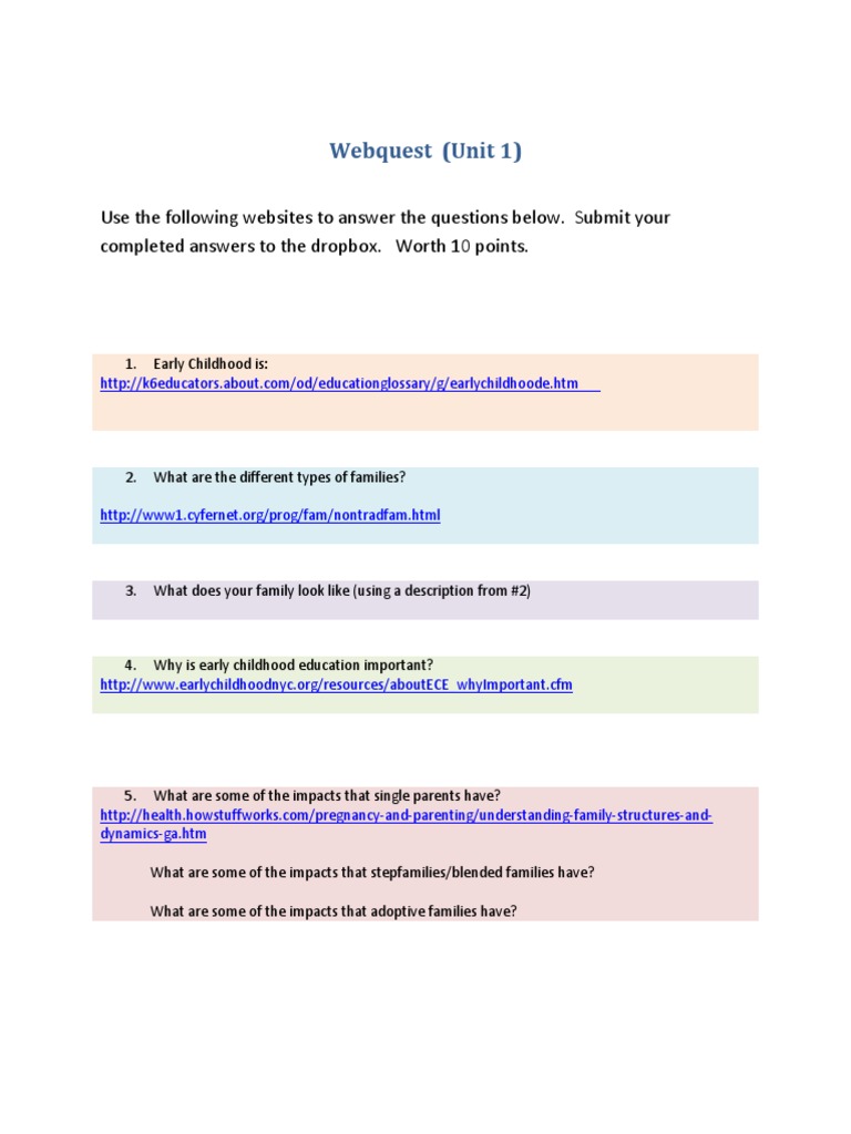 Early Childhood Education Webquest | PDF | Career & Growth | Social Science
