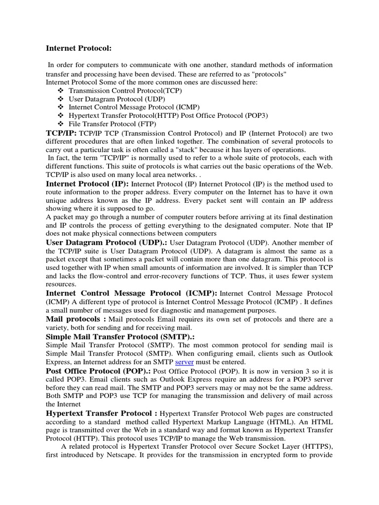 Internet Protocol:: Server | PDF | Internet Protocol Suite | Internet Protocols