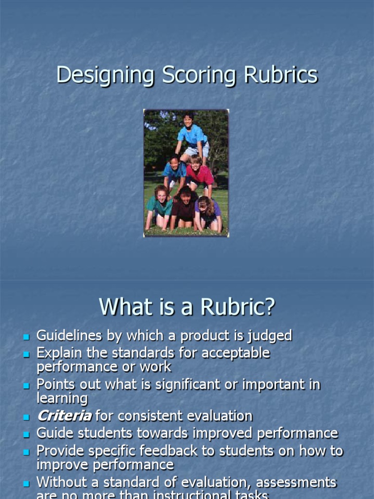 Designing Scoring Rubrics For Your Classroom | PDF | Rubric (Academic ...