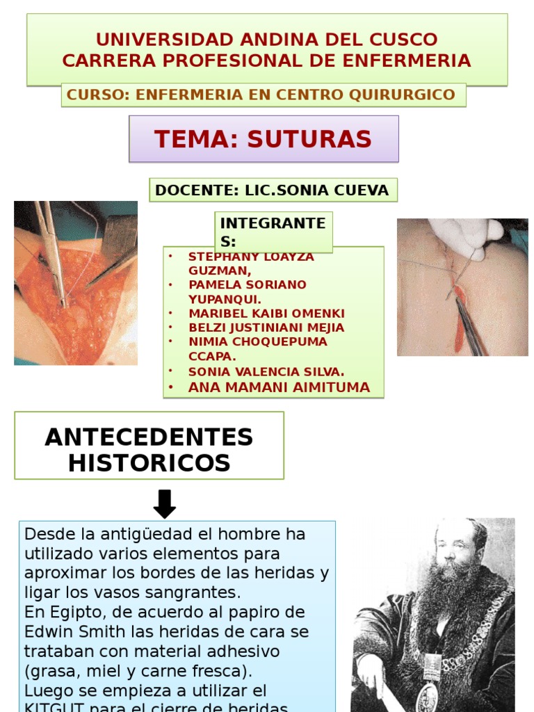 SUTURAS EXPOSICION FINAL.pptx | Especialidades Medicas | Medicina CLINICA | Prueba gratuita de ...