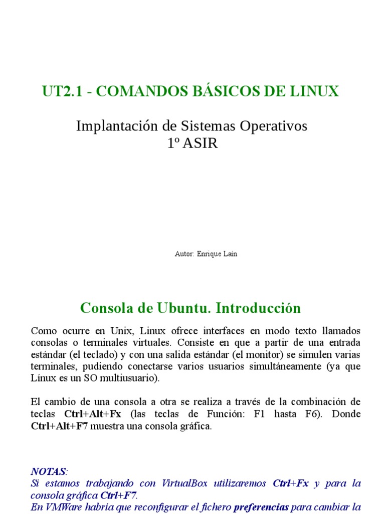 Comandos Básicos de Linux | PDF | Archivo de computadora | Interfaz de ...