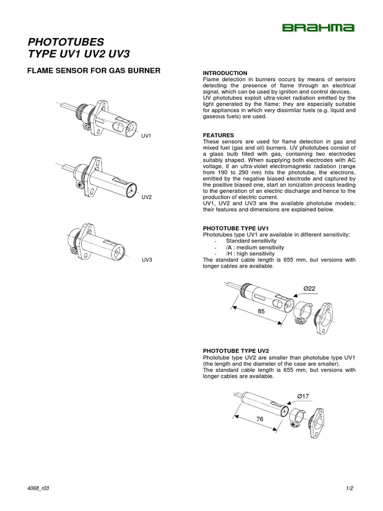 Flame Detection Using UV Phototubes: A Technical Overview and Specifications of UV1, UV2, and ...