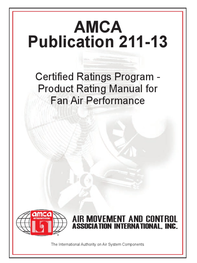 Amca Publication 211-13: Certified Ratings Program - Product Rating ...