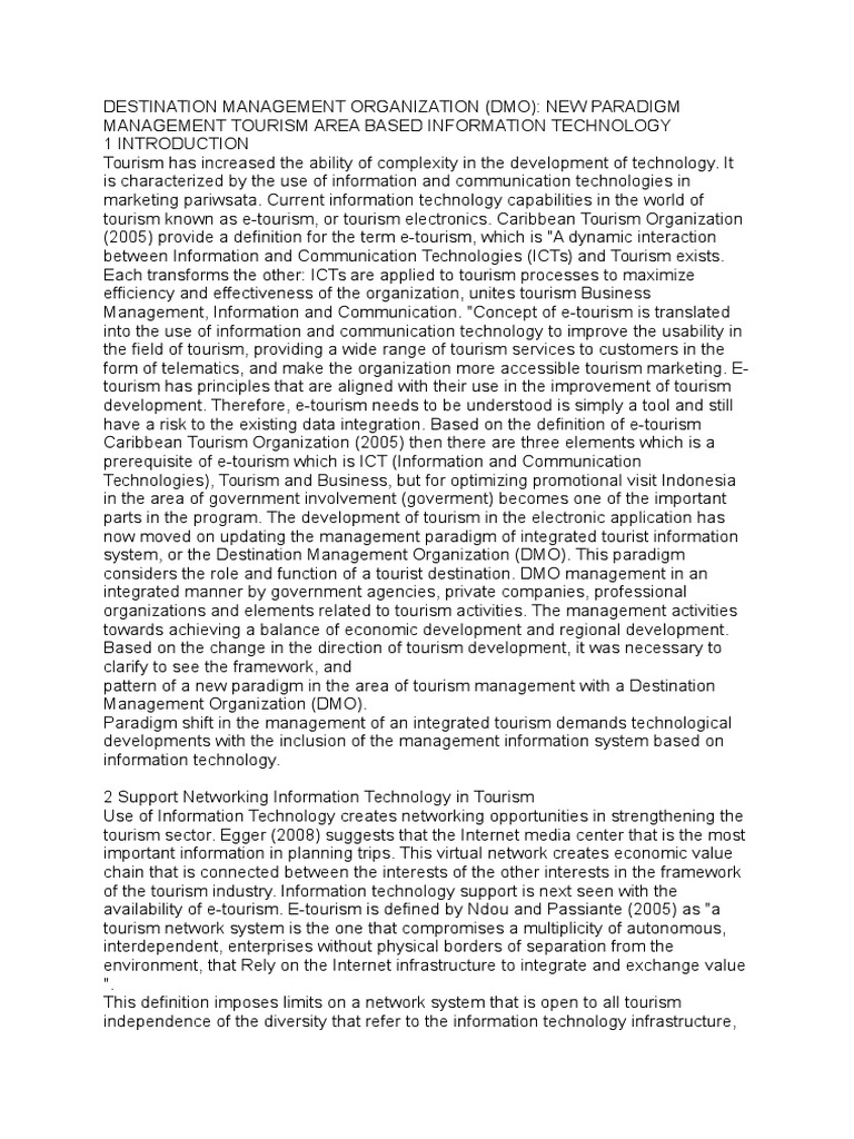 Understanding Destination Management Organizations | PDF | Tourism ...
