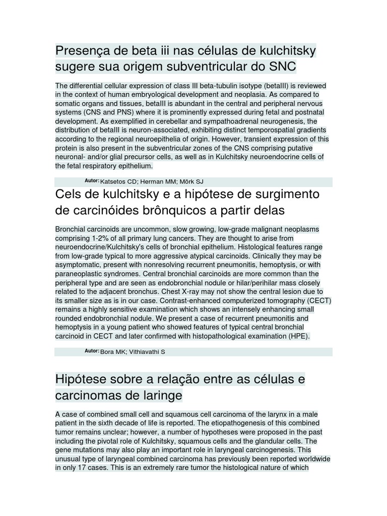 Kulchitsky | Carcinoma | Metastasis | Free 30-day Trial | Scribd