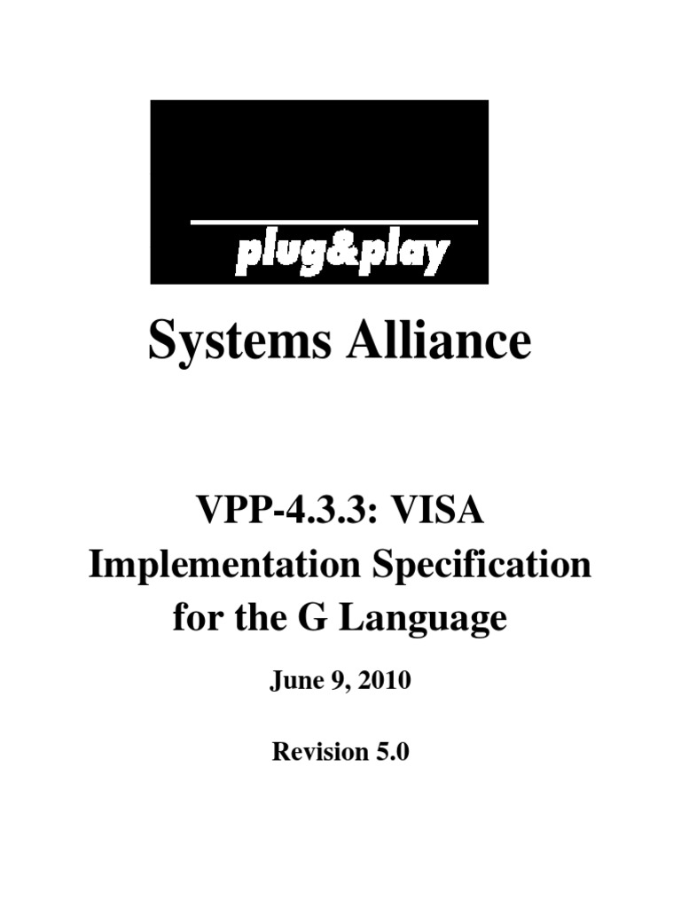 Systems Alliance: VPP 4.3.3: VISA Implementation Specification For The ...