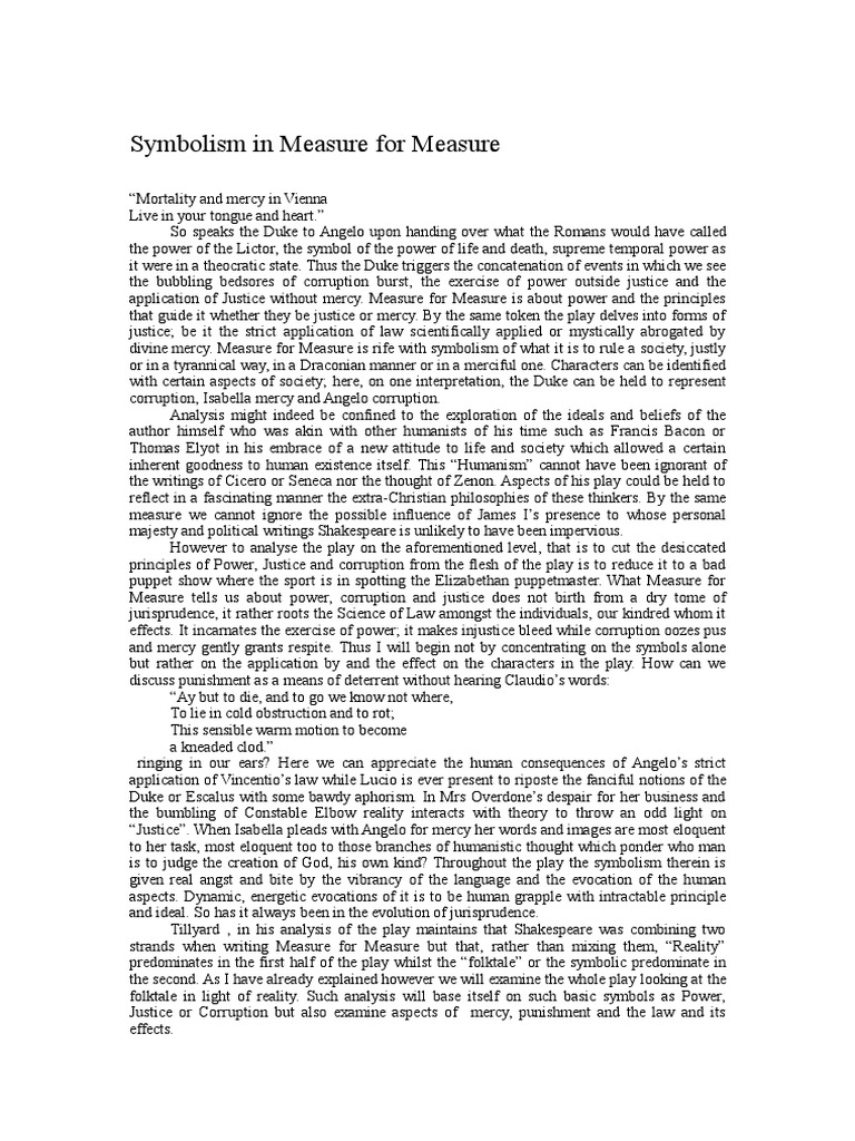A Study of Measure For Measure From A Jurisprudential Perspective | PDF ...