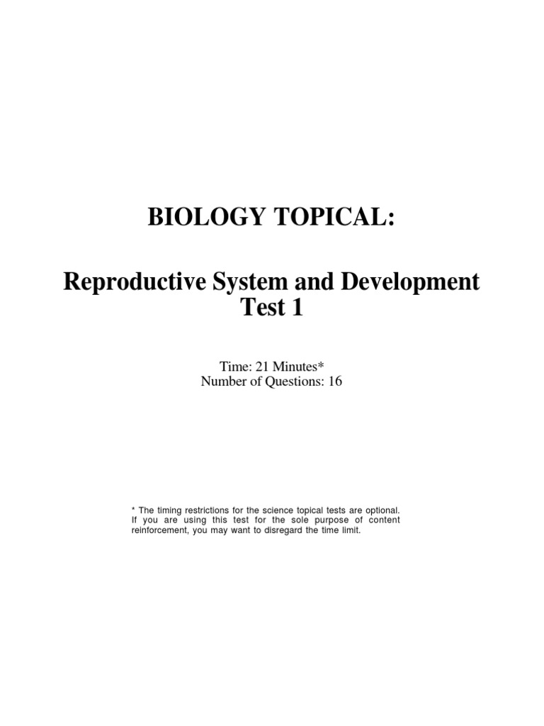 Reproductive System MCAT Test 1 | PDF | Menstrual Cycle | Luteinizing ...