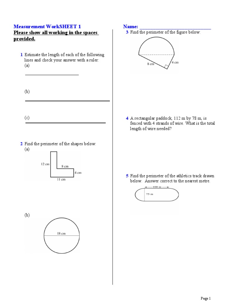 Maths - Year 10 Mainstream - 1 Measurement - LA Task Part 1 | PDF ...