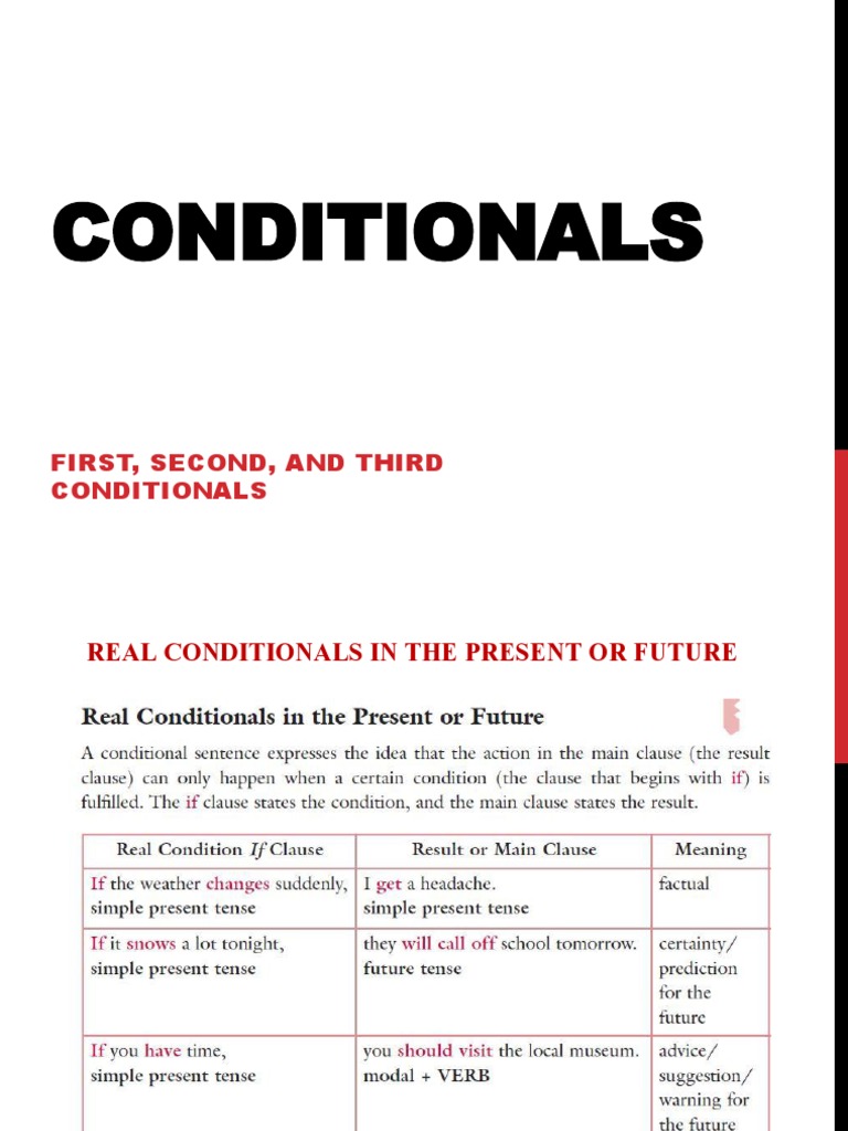 Real Conditionals: Present & Future | PDF